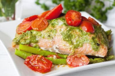 Pesto Fish, An Easy Baked Fish Recipe, Low Carb and Gluten Free